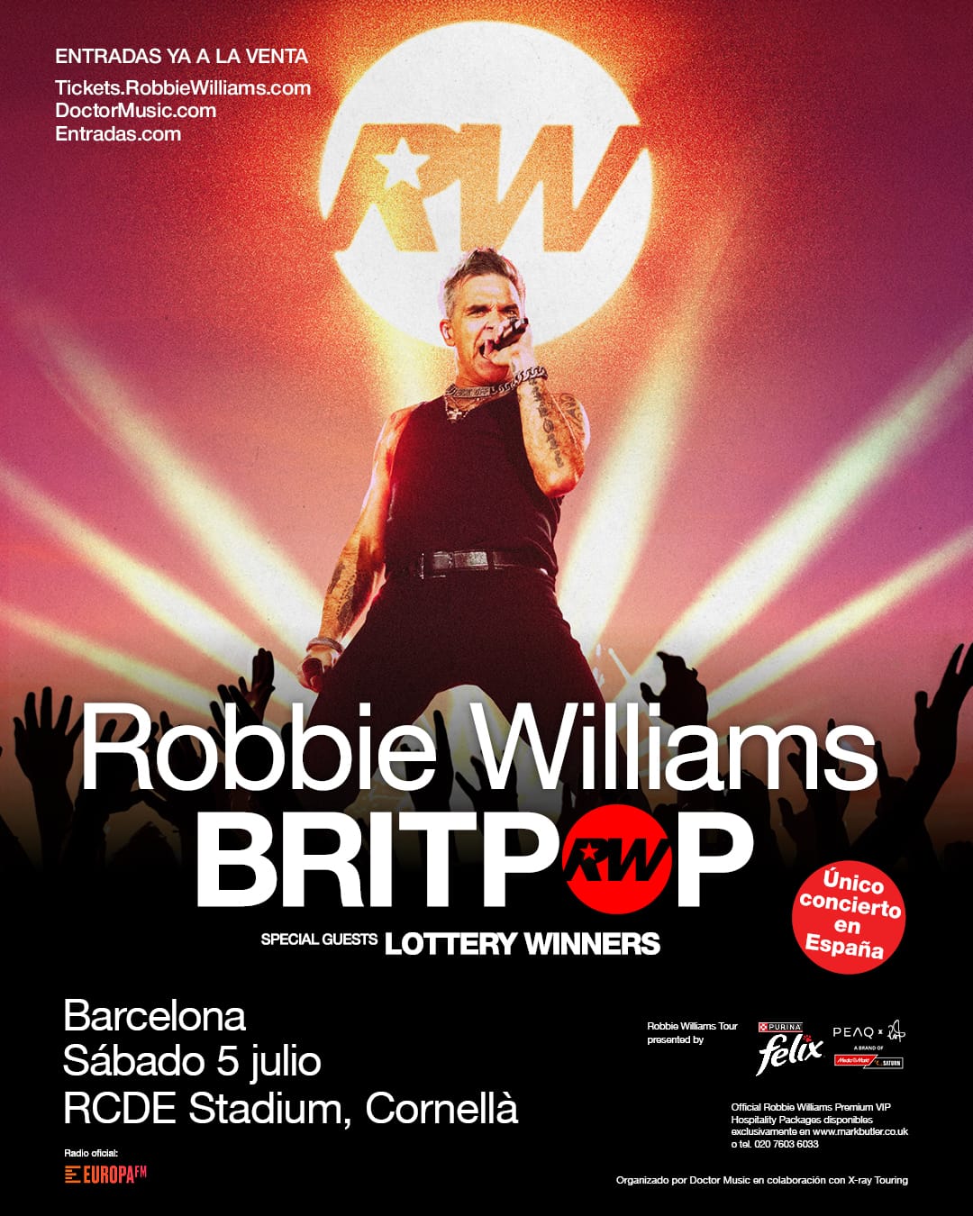 Entradas Robbie Williams - Barcelona - 05 de julio 2025